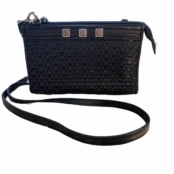Brighton | Bags | Brighton Mini Shoulder Bag Black Braided Leather ...